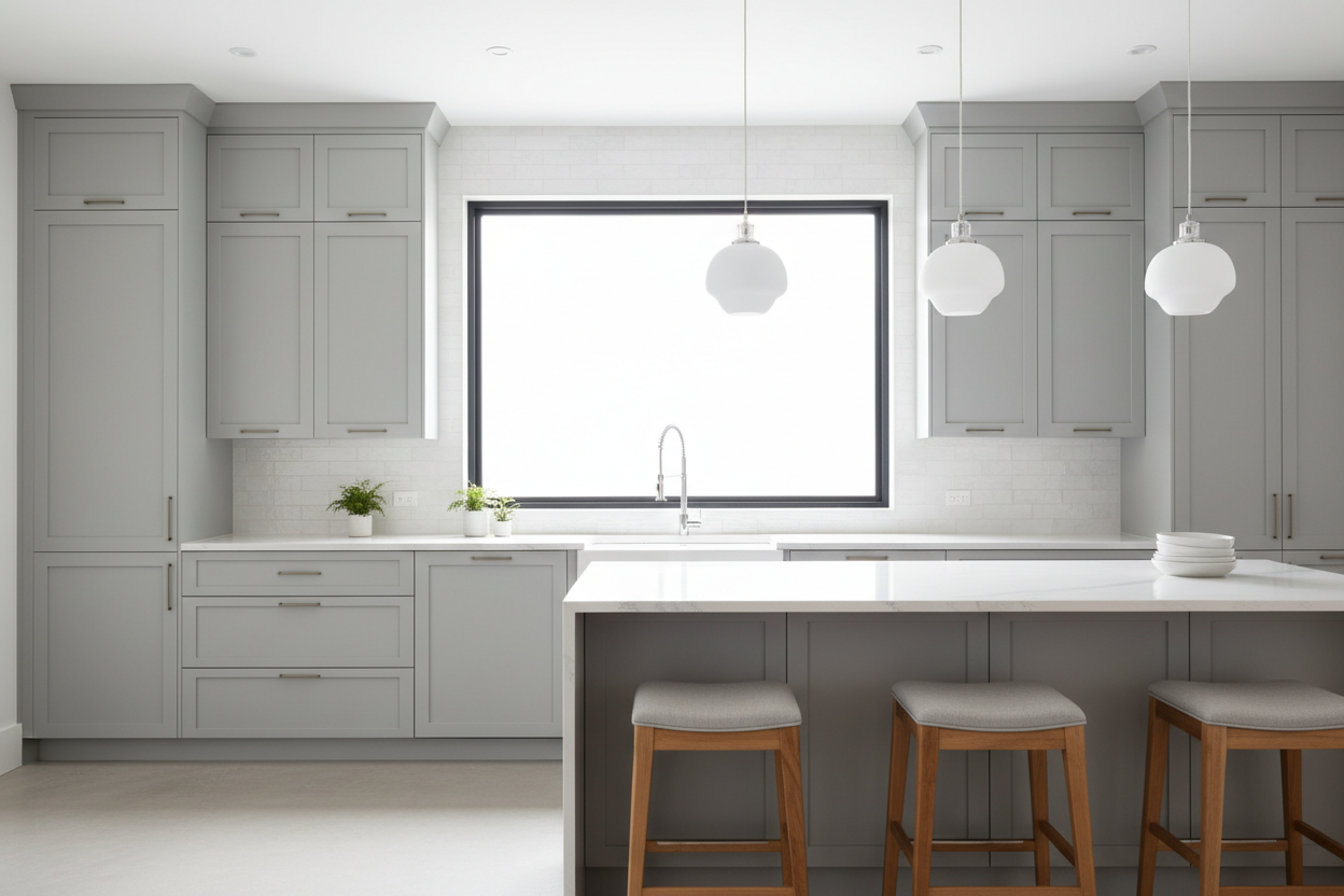Light Gray Kitchen Cabinets for North American Homes | Modern & Luxury ...
